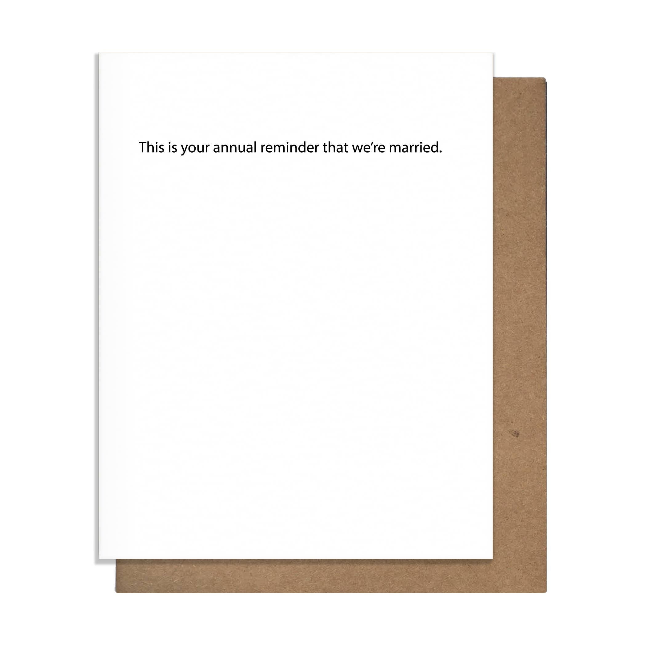 Annual Reminder Anniversary Card – Wax Buffalo